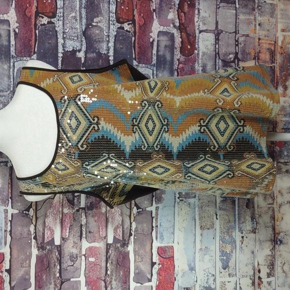 Chico's | Tops | Chicos Horizontal Geo Sequin Tank Top | Poshmark